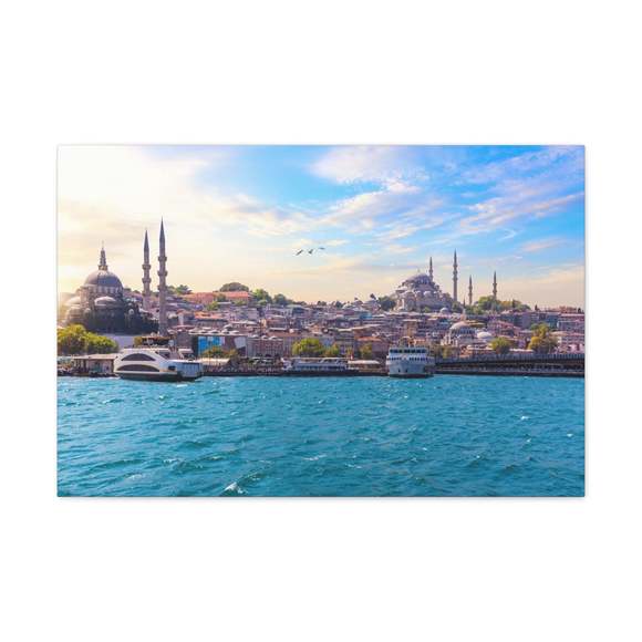 Express Your Love Gifts | Art | Istanbul Daytime Skyline Canvas Artwork ...